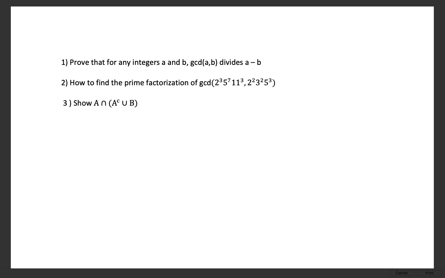 Solved 1) Prove that for any integers a and b, gcd(a,b) | Chegg.com