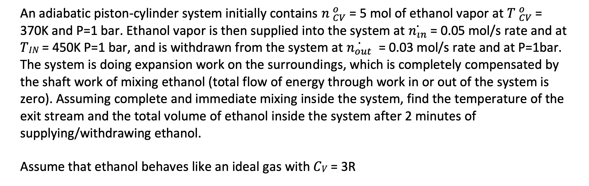 Solved An adiabatic piston-cylinder system initially | Chegg.com