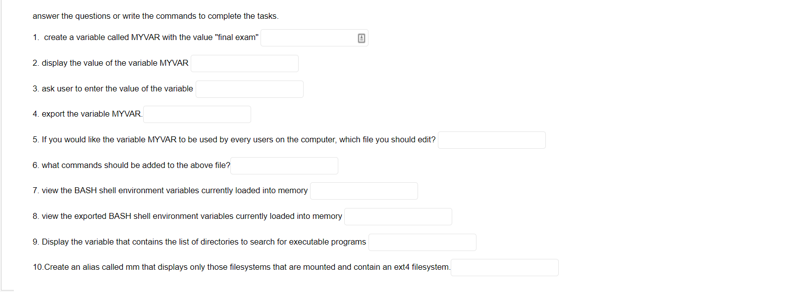 Solved answer the questions or write the commands to | Chegg.com