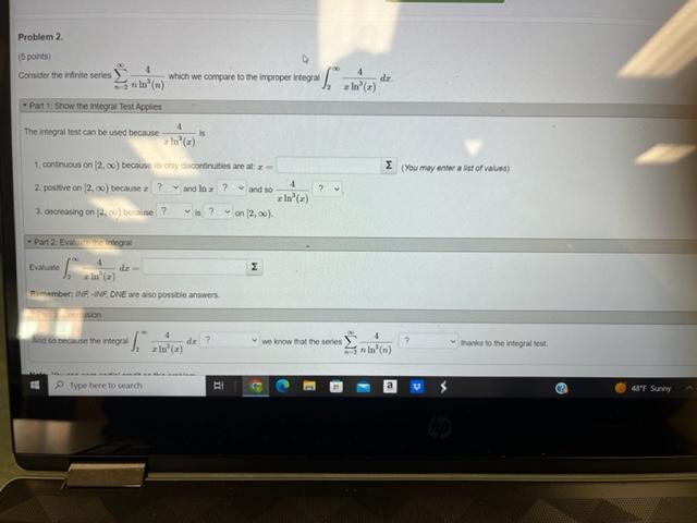 Solved Problem? (5poisti) Coniser the infinite series | Chegg.com