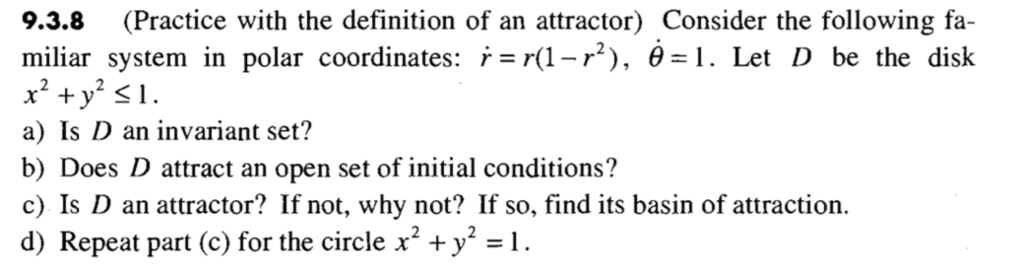 Solved 9.3.8 (Practice with the definition of an attractor) | Chegg.com