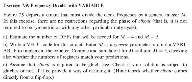 Exercise 7.9: Frequency Divider with VARIABLE Figure | Chegg.com