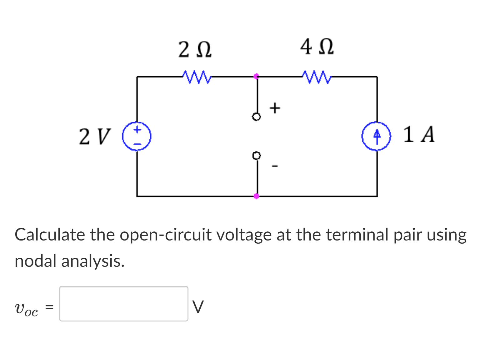 Solved Calculate the open-circuit voltage at the terminal | Chegg.com
