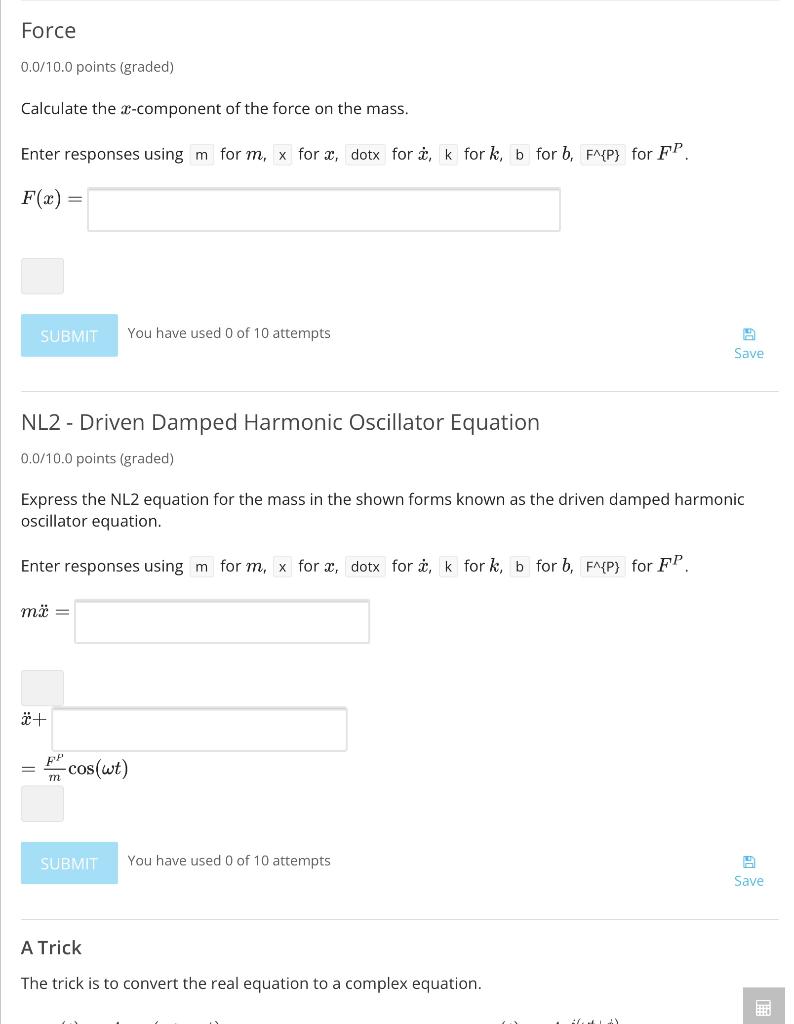 Solved H: Driven Damped Harmonic Oscillator - Solution | Chegg.com