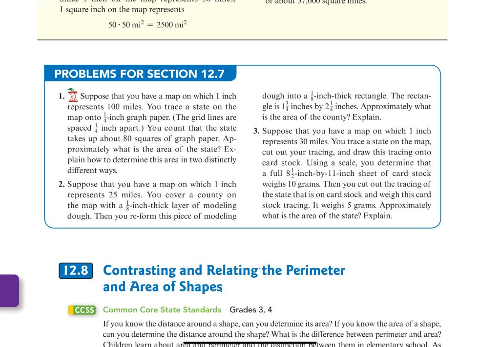 Solved about 1,000 square miles. 1 square inch on the map | Chegg.com