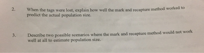Lab 5: Population Ecology 5.3 POPULATION SIZE | Chegg.com
