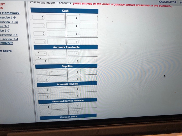 Solved CALCULATOR PRINTER VERSION 4 BACK NEXT Problem 3-5A | Chegg.com