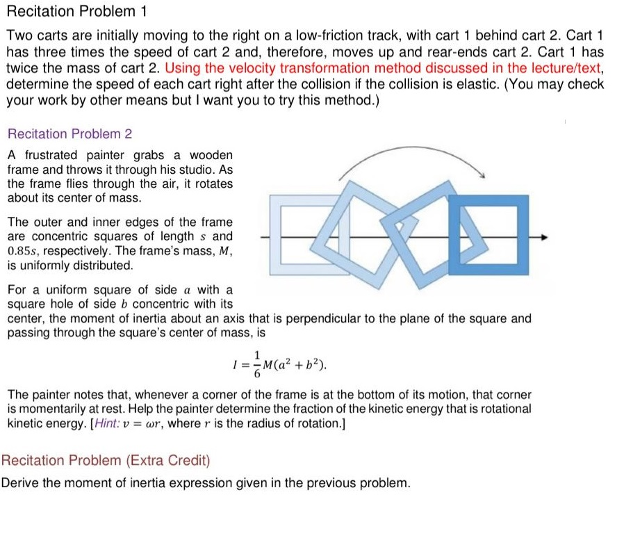 Solved i need only Recitation problem (extra credit) only u | Chegg.com