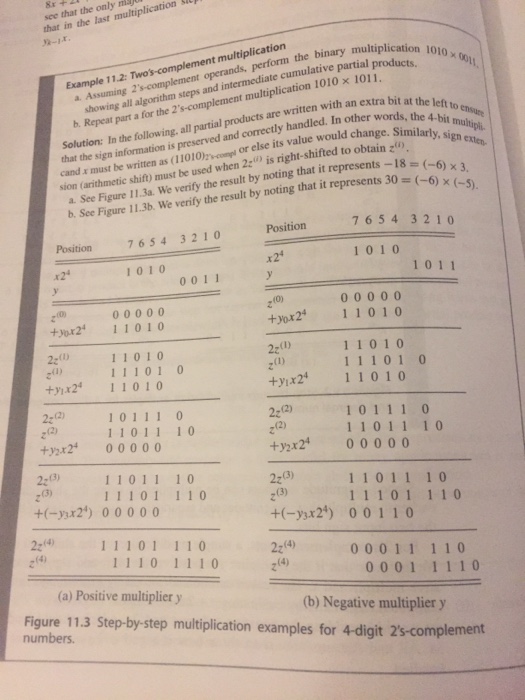 Solved 11.4 Two's-complement multiplication Represent the | Chegg.com