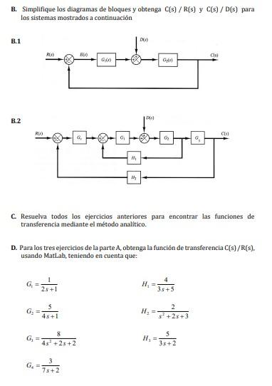 B. Simplifique los diagramas de bloques y obtenga | Chegg.com