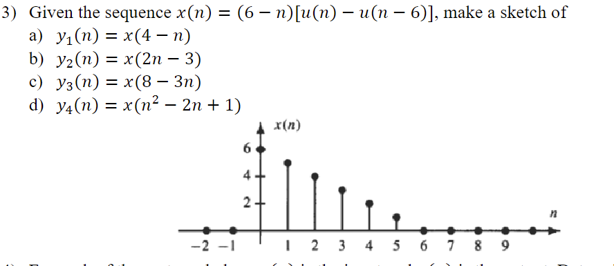 Solved 3 Given The Sequence Xn6−n Un−un−6 Make A 