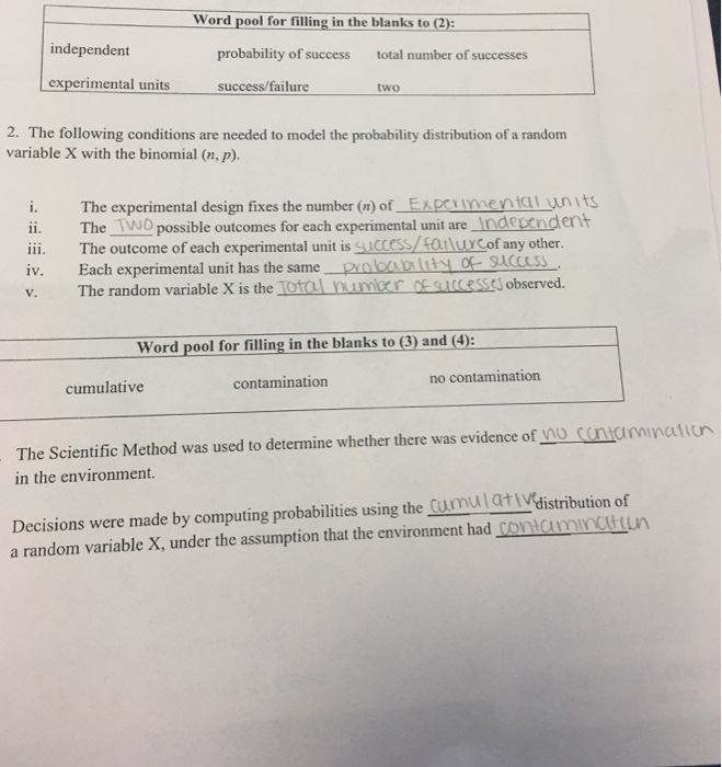 Solved Word pool for filling in the blanks to (2) | Chegg.com