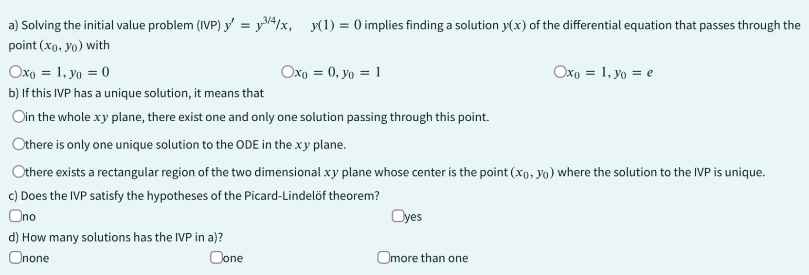 Solved a) Solving the initial value problem (IVP) | Chegg.com