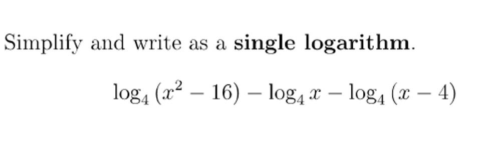 Solved Simplify and write as a single logarithm. log, (x2 – | Chegg.com