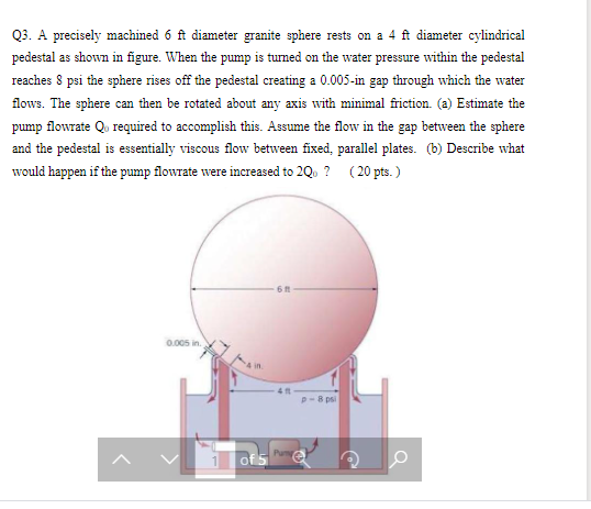 Solved Q3. A precisely machined 6 ft diameter granite sphere | Chegg.com