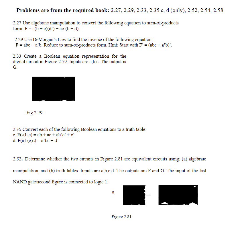 Problems are from the required book: | Chegg.com