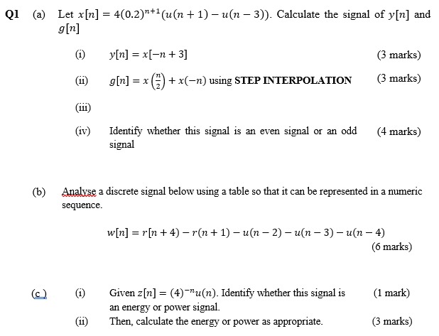Solved (a) Let x[n]=4(0.2)n+1(u(n+1)−u(n−3)). Calculate the | Chegg.com