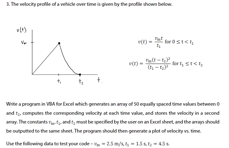 Solved 3. The velocity profile of a vehicle over time is | Chegg.com