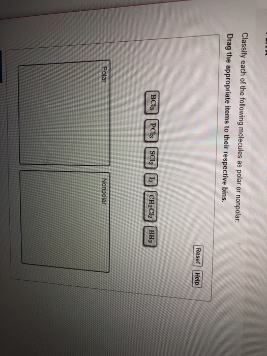 Solved Part A Classify each of the following molecules as | Chegg.com