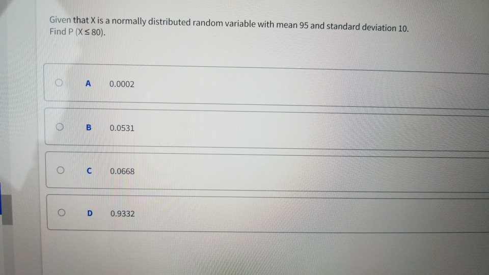 Solved hat X is a normally distributed random variable with | Chegg.com