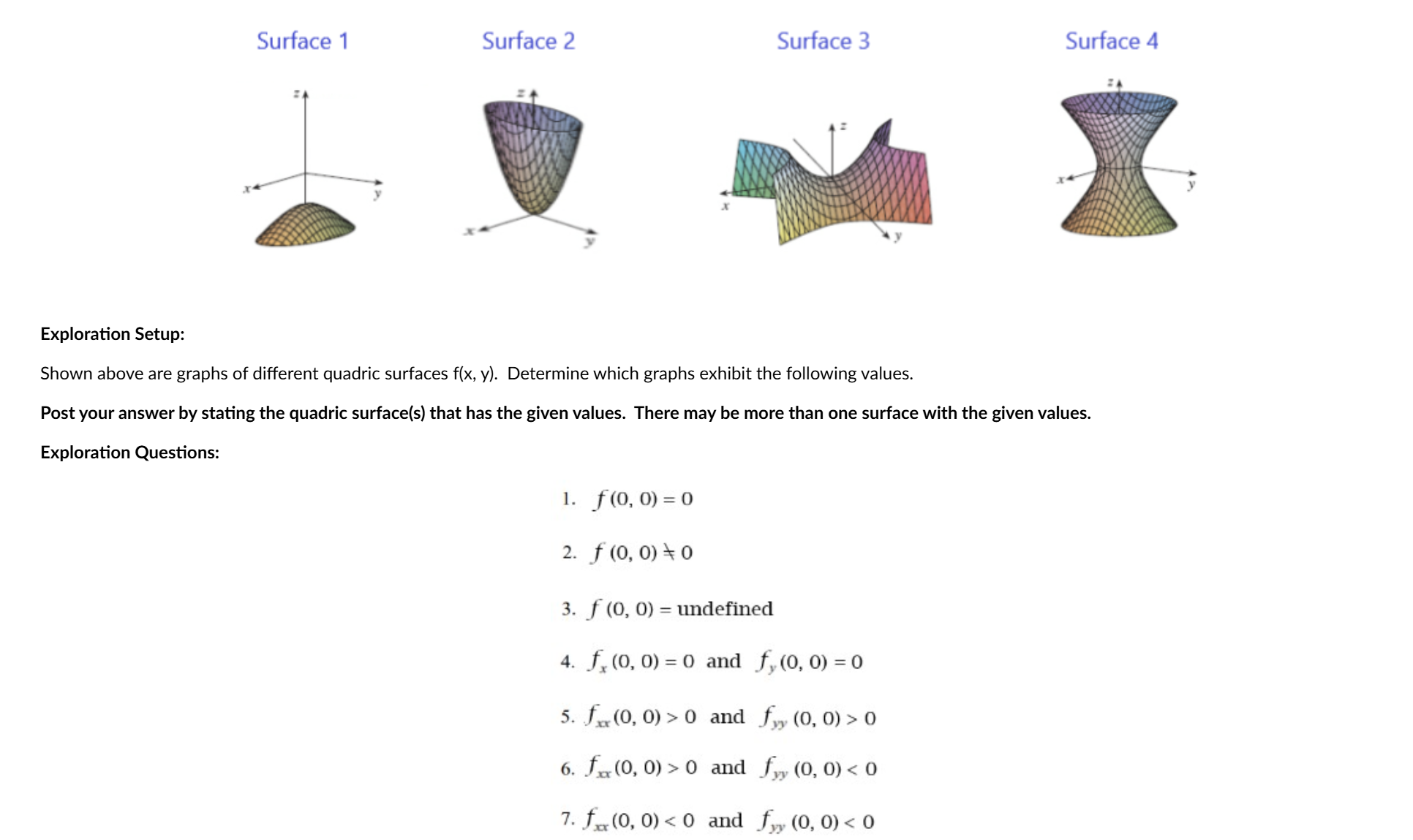 Solved Shown above are graphs of different quadric surfaces | Chegg.com