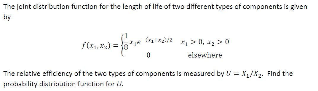 Solved The joint distribution function for the length of | Chegg.com