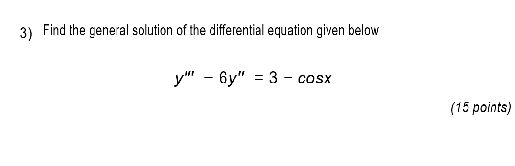 Solved It is a sample final question for the differential | Chegg.com