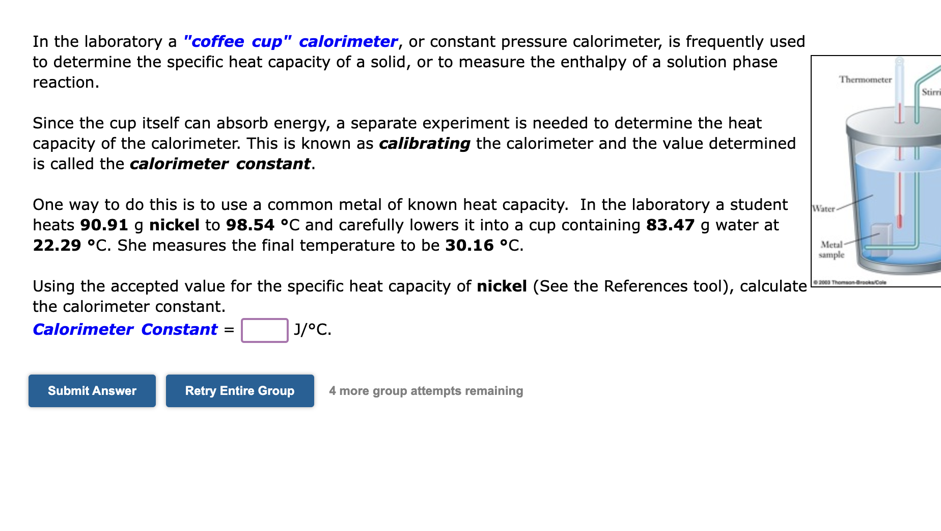 Solved In the laboratory a "coffee cup" calorimeter, or | Chegg.com