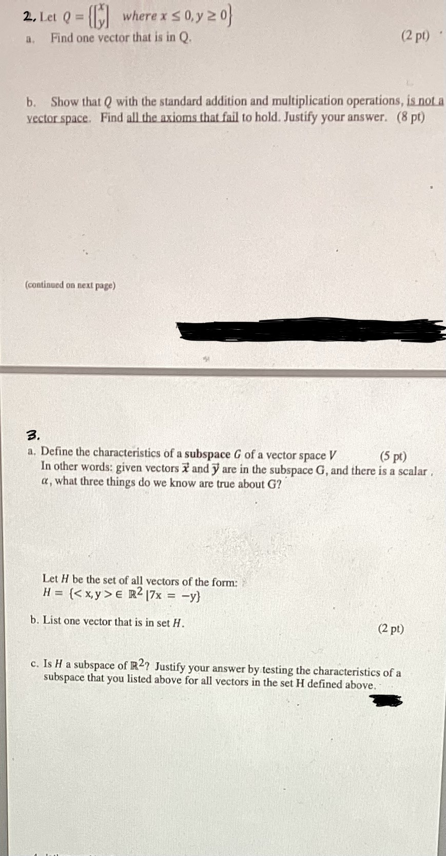 Solved 2. Let \\( Q=\\left\\{\\left[\\begin{array}{l}x \\\\ | Chegg.com