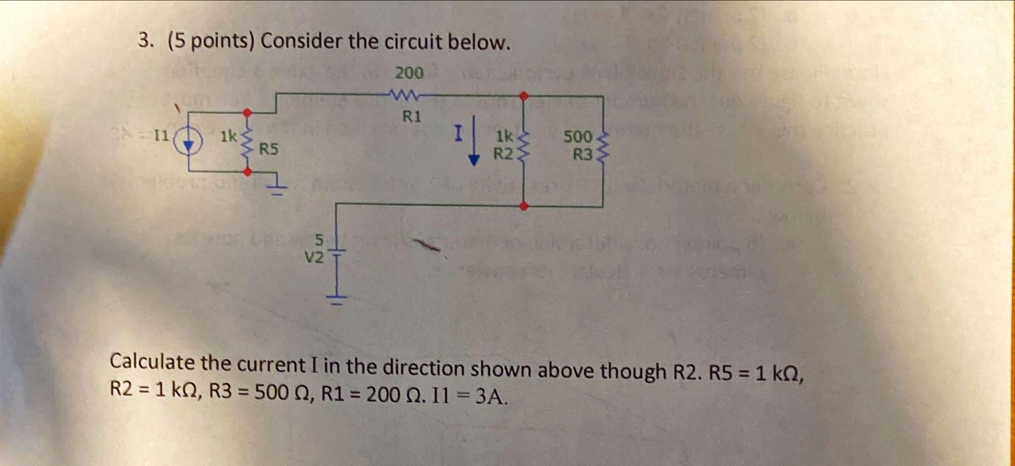 Solved 3. (5 points) Consider the circuit below. Calculate | Chegg.com