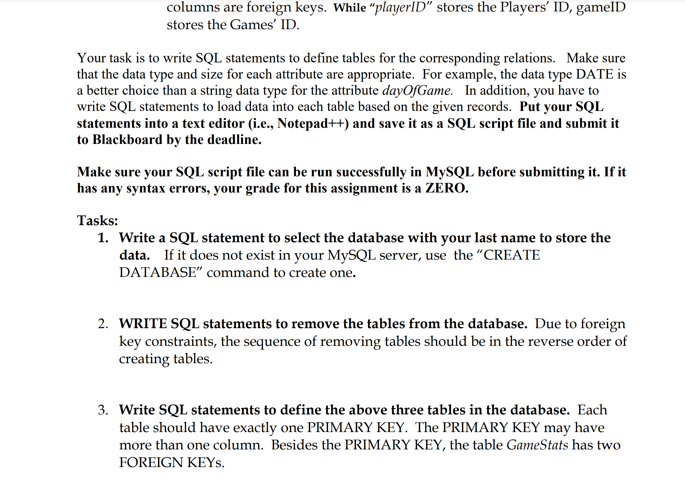 Objectives: Write SQL statements to define a | Chegg.com