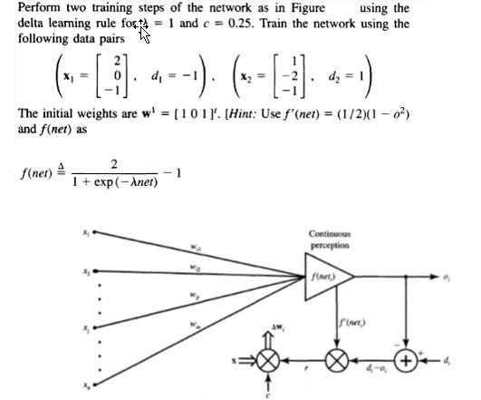 Solved Perform two training steps of the network as in | Chegg.com