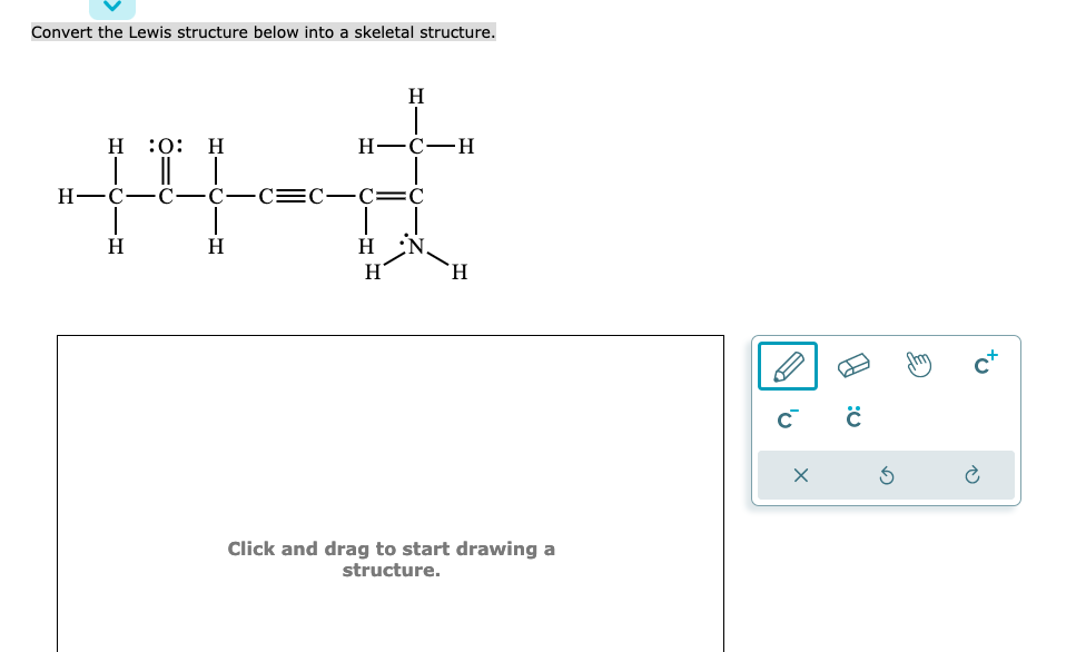 Solved Convert the Lewis structure below into a skeletal | Chegg.com