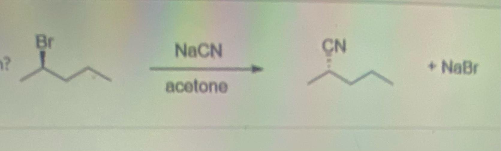 Solved Br NaCN CN n? + NaB acotone | Chegg.com