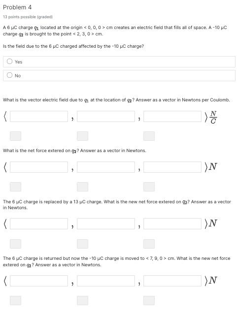 Solved A 6μC charge q1 located at the origin 0,0,0>cm | Chegg.com