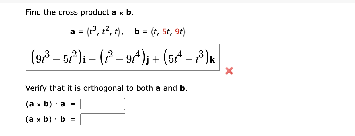 Solved Find the cross product a×b. | Chegg.com