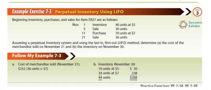 Solved PE 7-3A Perpetual inventory using LIFO Beginning | Chegg.com