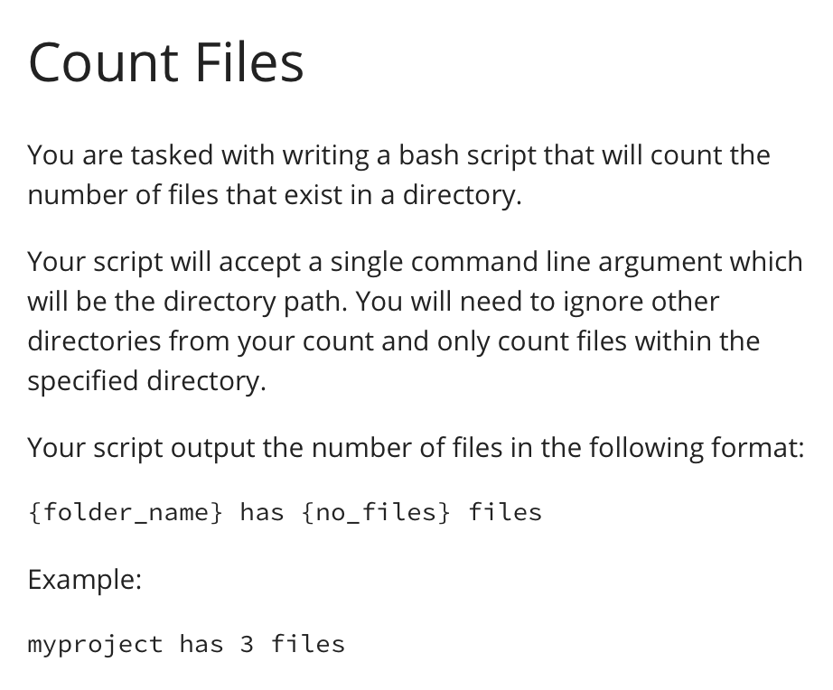 Solved Count Files You Are Tasked With Writing A Bash Script 7205