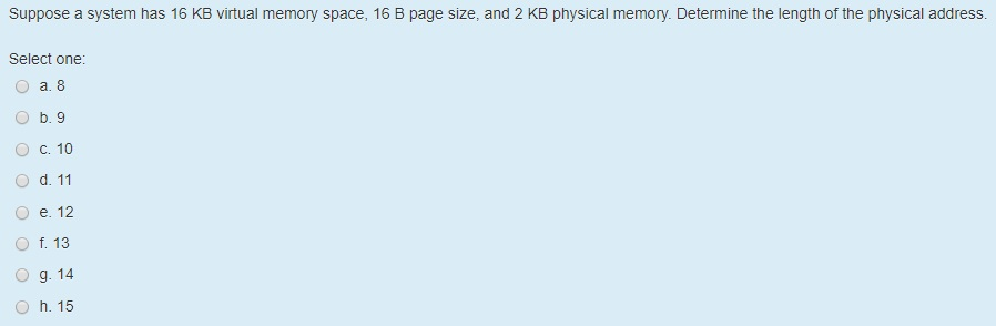 Solved Suppose a system has 16 KB virtual memory space, 16 B | Chegg.com