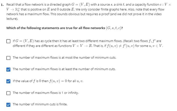 Solved : 1. Recall that a flow network is a directed graph G | Chegg.com