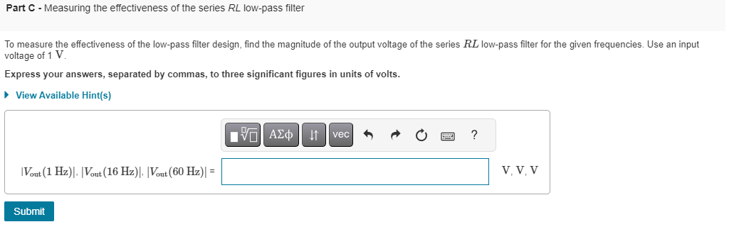 Solved Learning Goal: To analyze and design a passive, | Chegg.com