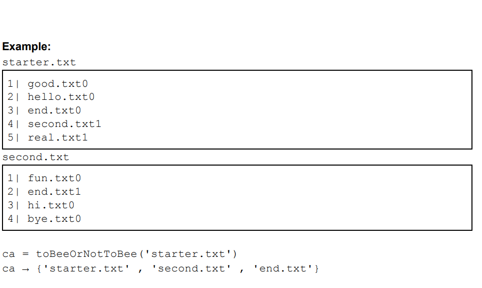 Solved Function Name: toBeeOrNotToBee Inputs: 1. (char) The | Chegg.com