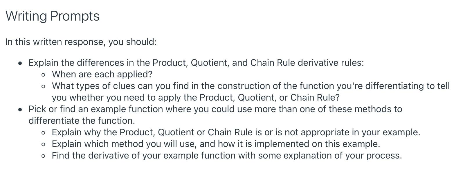 Solved Writing Prompts In this written response, you should: | Chegg.com