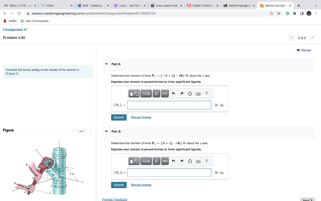 Solved Consider the forces acting on the handle of the | Chegg.com