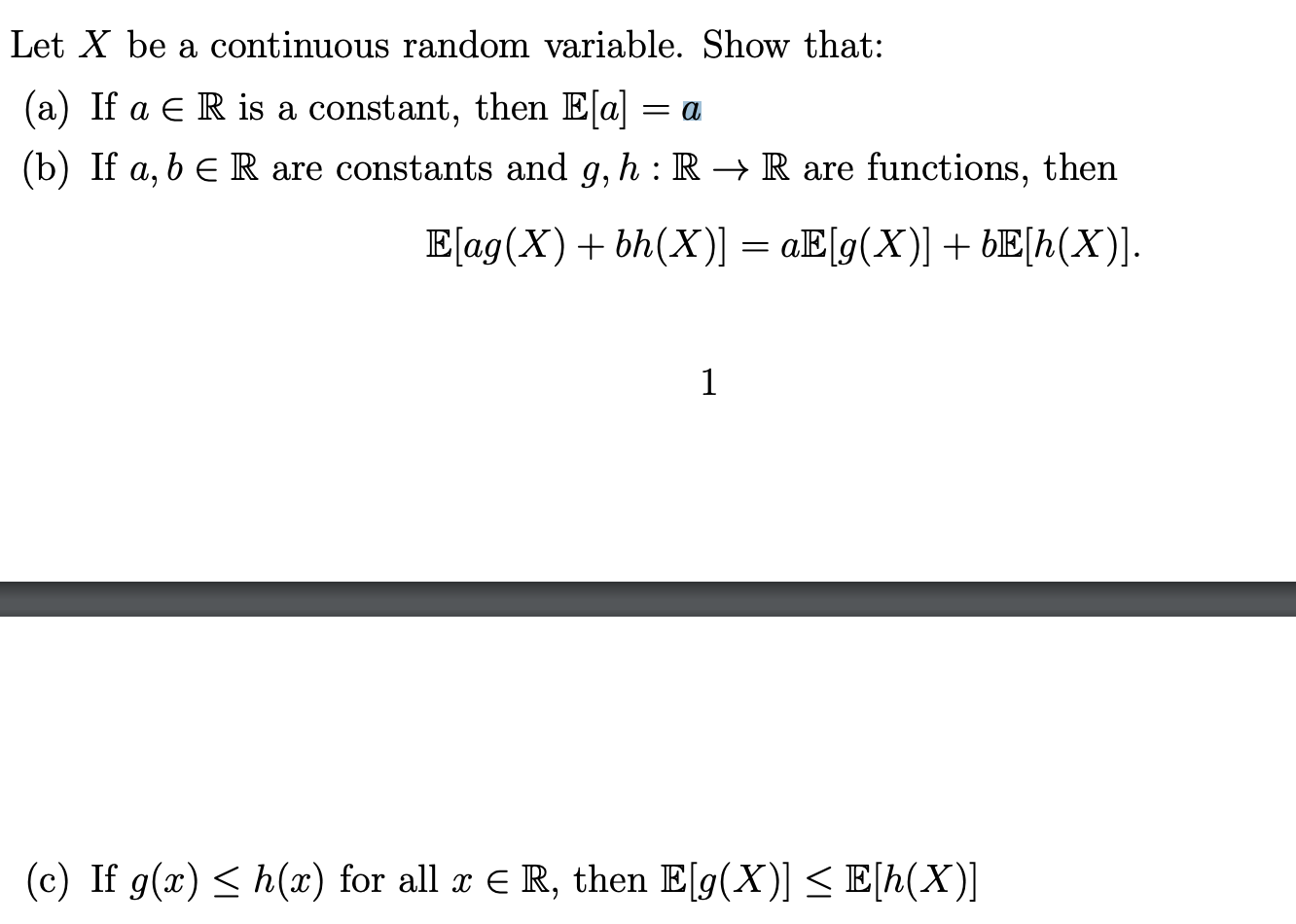Let X be a continuous random variable. Show that: (a) | Chegg.com