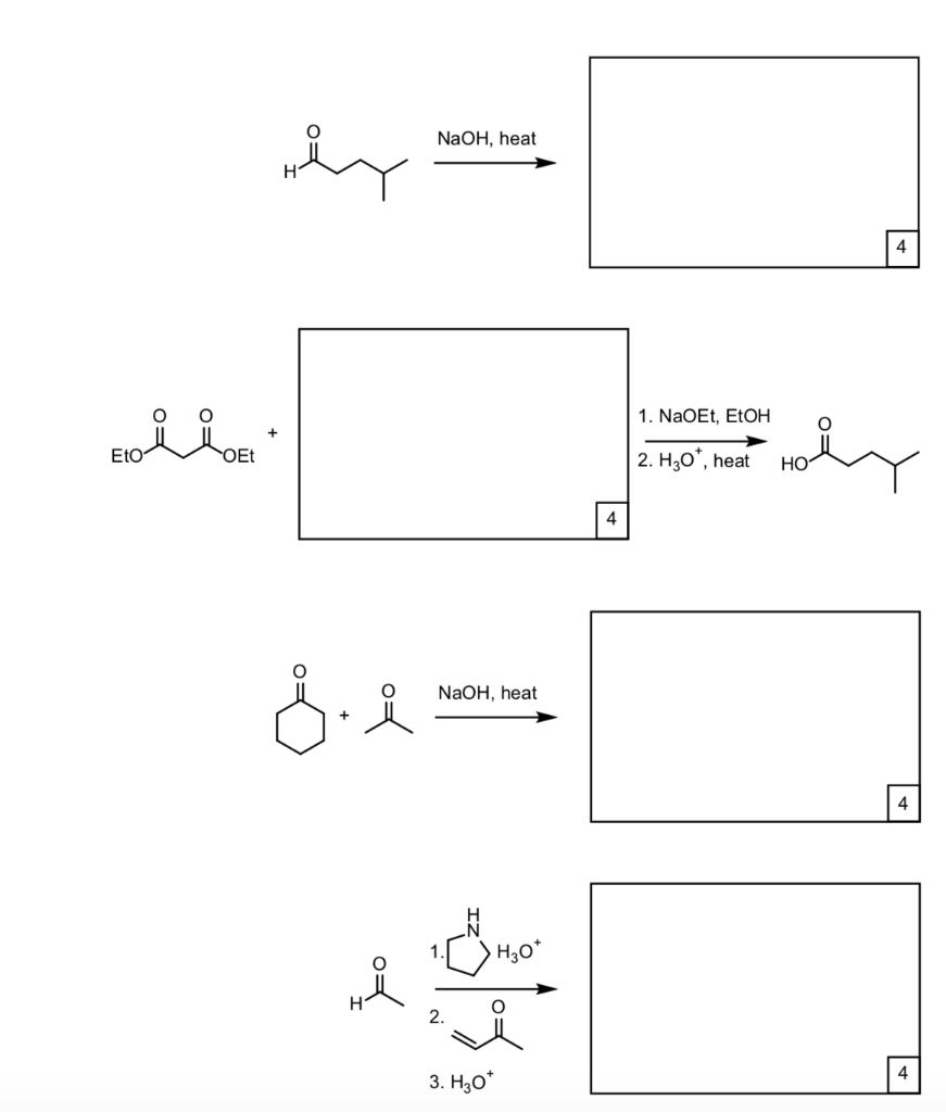 Solved NaOH, heat 0 0 1. NaOEt, EtOH Eto th OEt 2. H20*, | Chegg.com