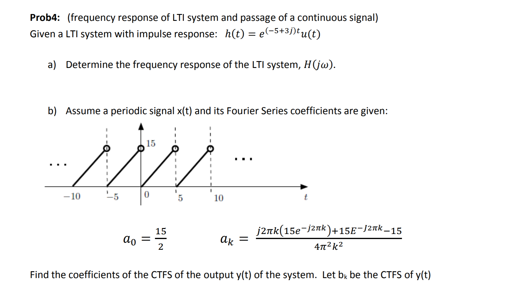 Solved Prob4: (frequency response of LTI system and passage | Chegg.com