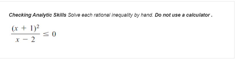 Solved Checking Analytic Skills Solve each rational | Chegg.com