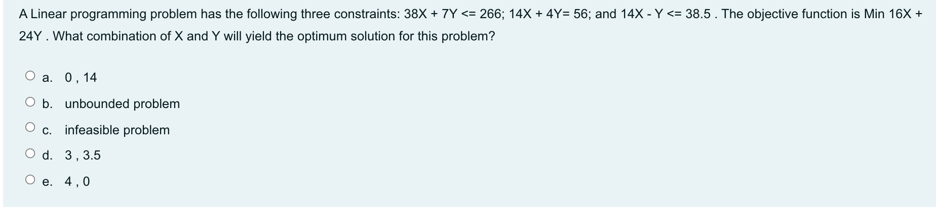 Solved A Linear programming problem has the following three | Chegg.com
