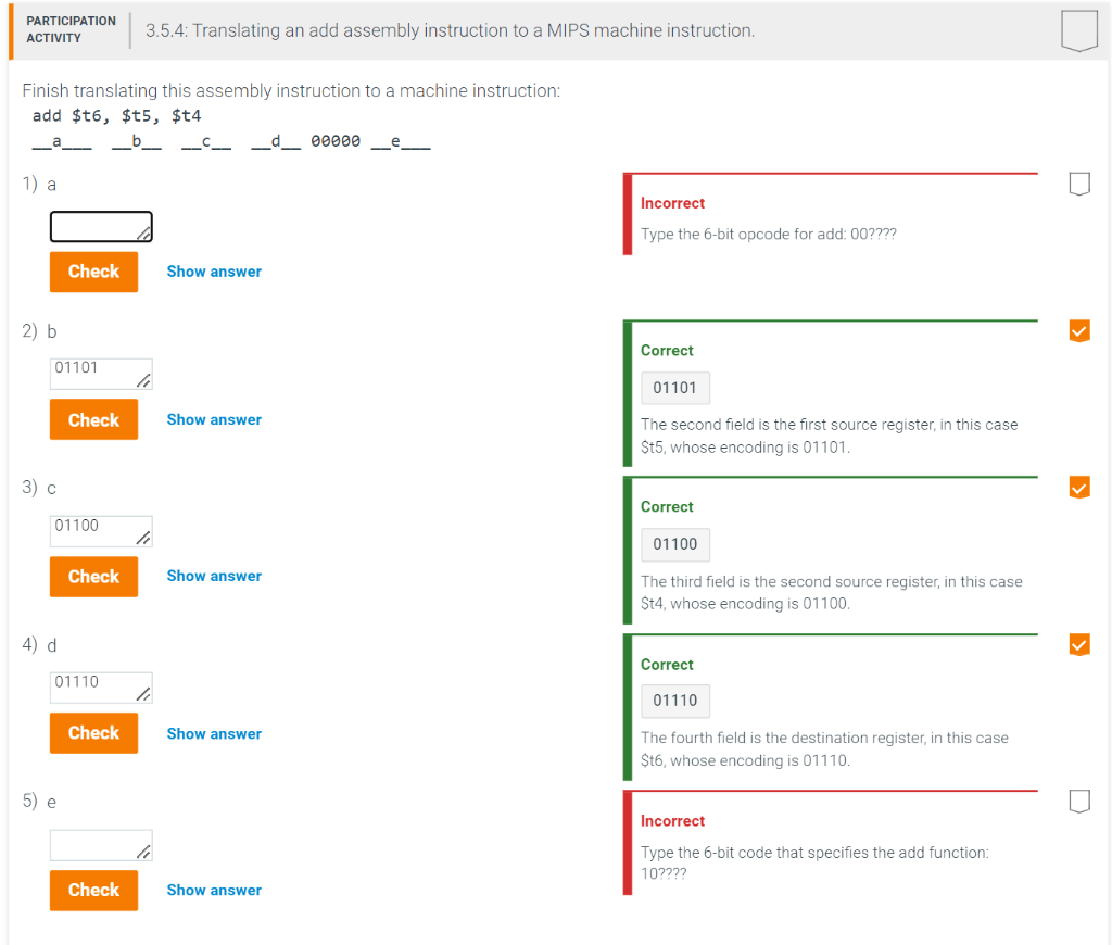 Solved 3.5.4: Translating an add assembly instruction to a | Chegg.com